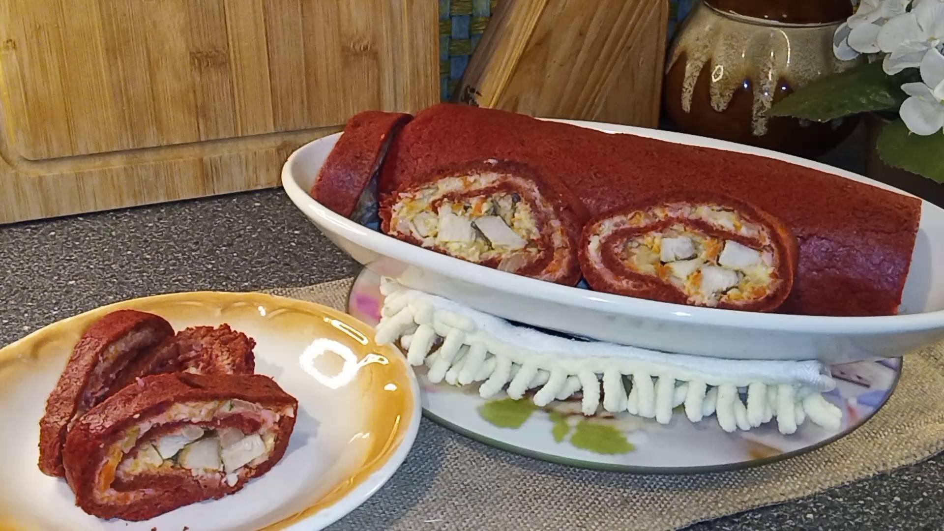 Рулет с куриным филе