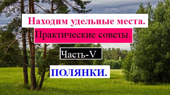 Учимся искать удельные места.Сегодня это полянки.