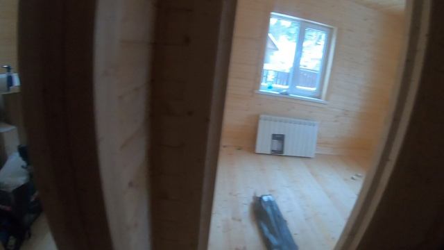 Первый день работы по отоплению щитового дома