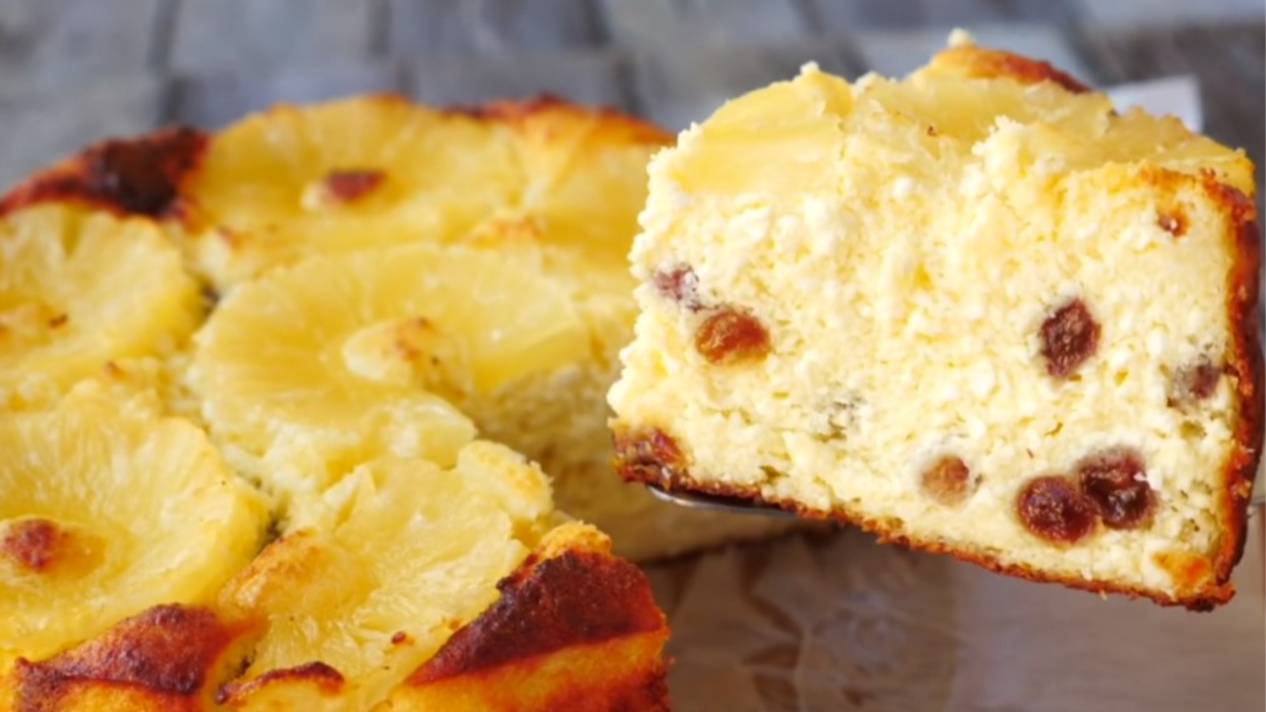 Творожная запеканка с ананасами