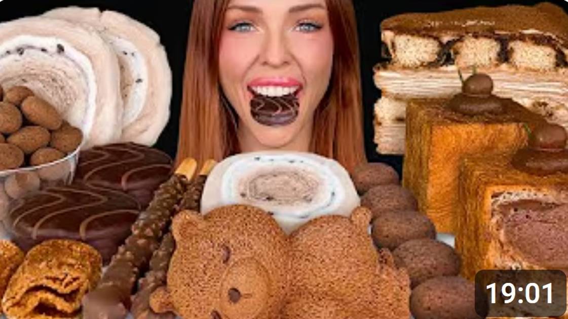 ASMR MUKBANG, Десерт Тирамису, Чипсы Чурро, Шоколадный Эспрессо Муссовый Торт, Круассан Поедание 먹방