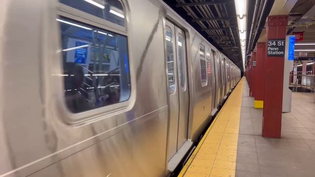 Метро Нью-Йорка отправление поезда со станции Пенн