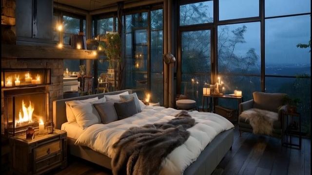 Красивая фоновая музыка для расслабления, отдыха, учебы и медитаций перед сном. Шум и звуки дождя