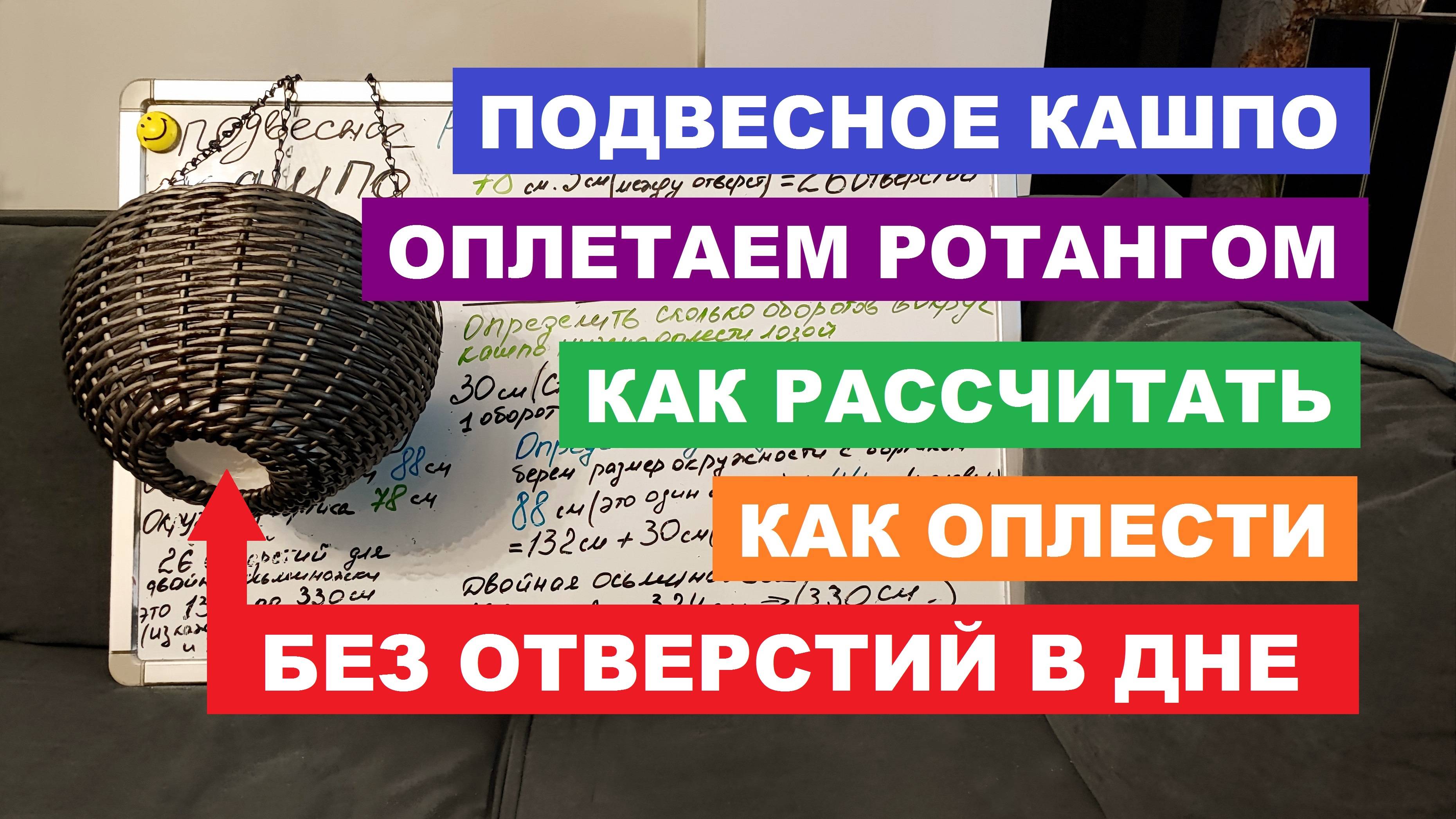 Подвесное кашпо, черным по белому, с расчетом!