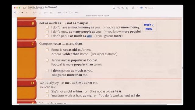 89. Comparison of adjectives: not as... as...