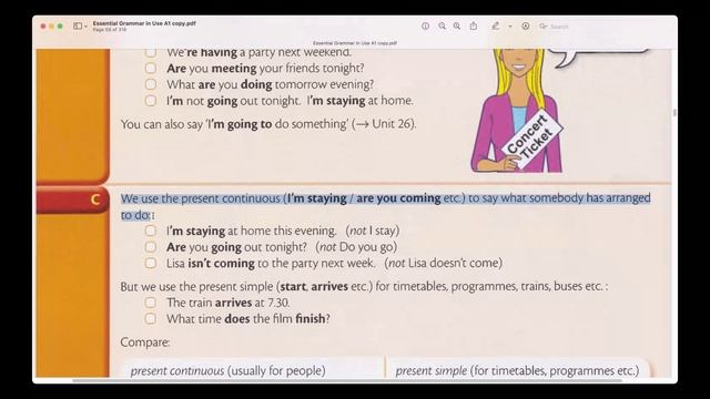 25. Future: Present Continuous, Present simple