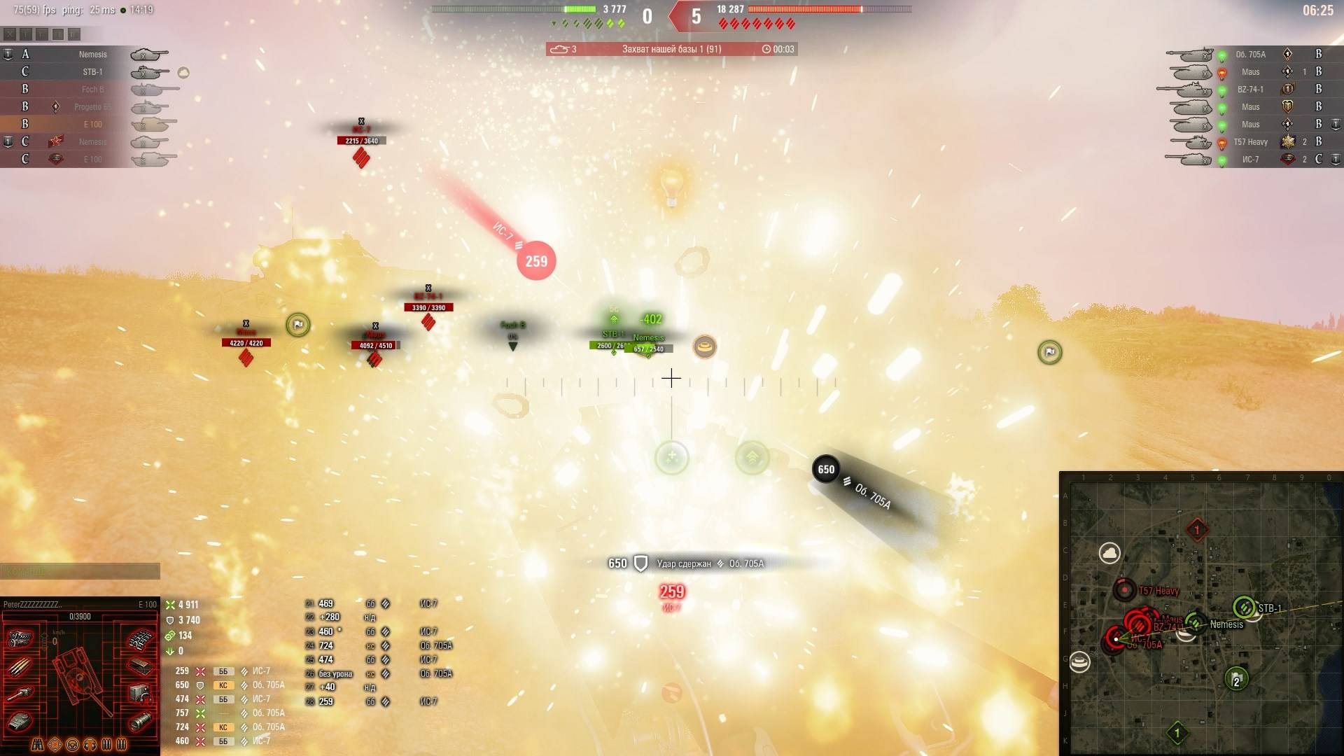 Закружили и уничтожили, но это у них долго не получалось. Натиск. E-100. Мурованка. 20250117 2222.