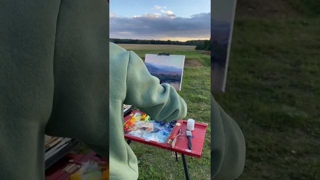 Пленэр в сентябре. Пишу маслом вечер
