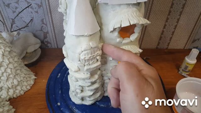 Сказочный домик из бумажной глины.#своимируками #творчество #солянка #бумажнаяглина.