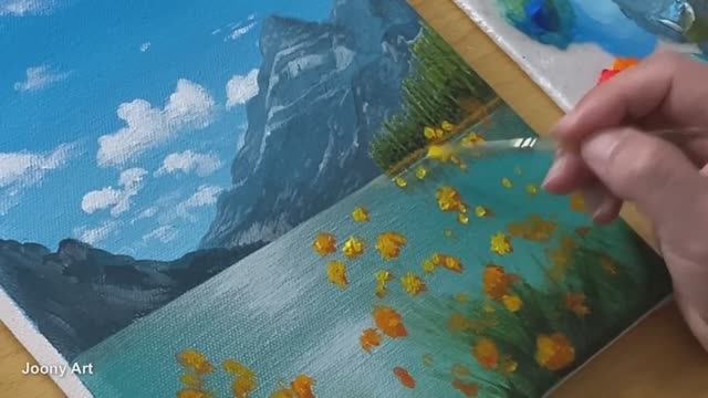 Рисуем с Joony Art весеннее горное озеро