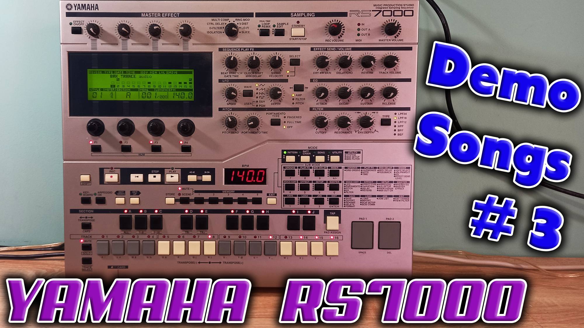 Третье видео про грувбокс / семплер Yamaha RS7000. Слушаем последние 4 Demo Songs и ностальгируем !