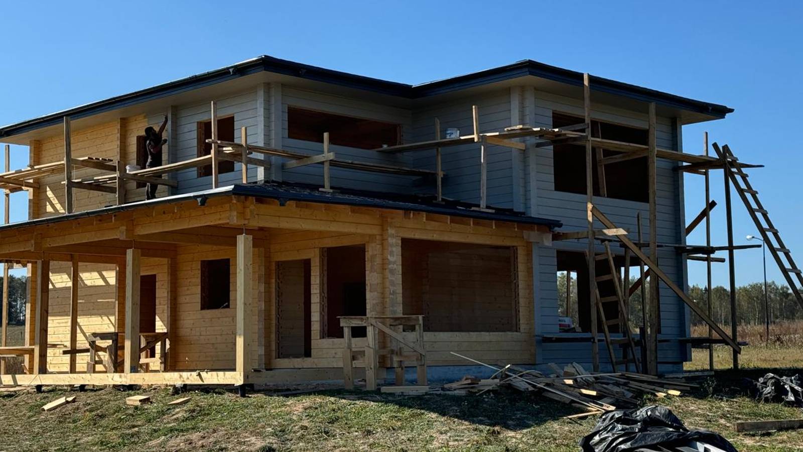 Строительство дома из клееного бруса в Гринвуде. Как это было