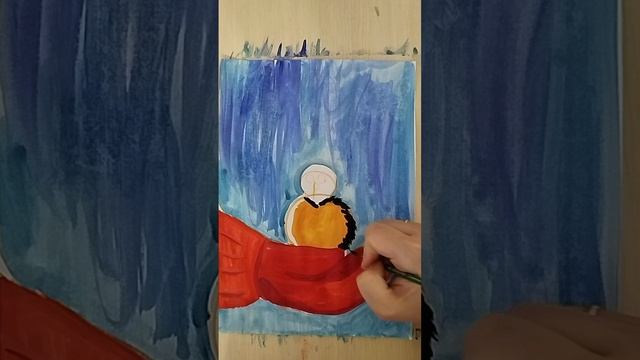 рисуем с детьми. синичка зимой.