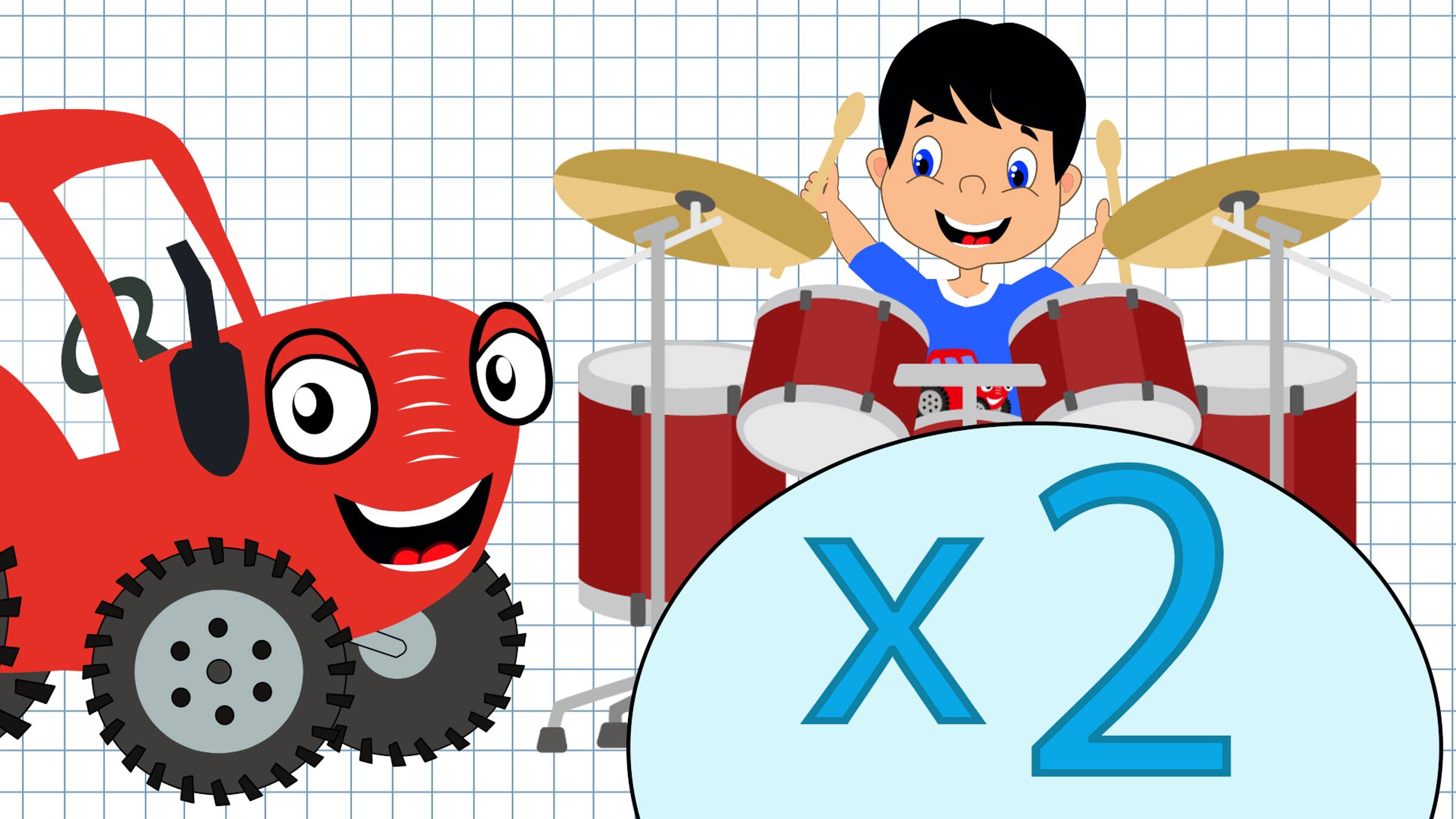 Таблица умножения на 2 - Тыр Тыр ТракТЫРишкА - Обучающие мультики для детей