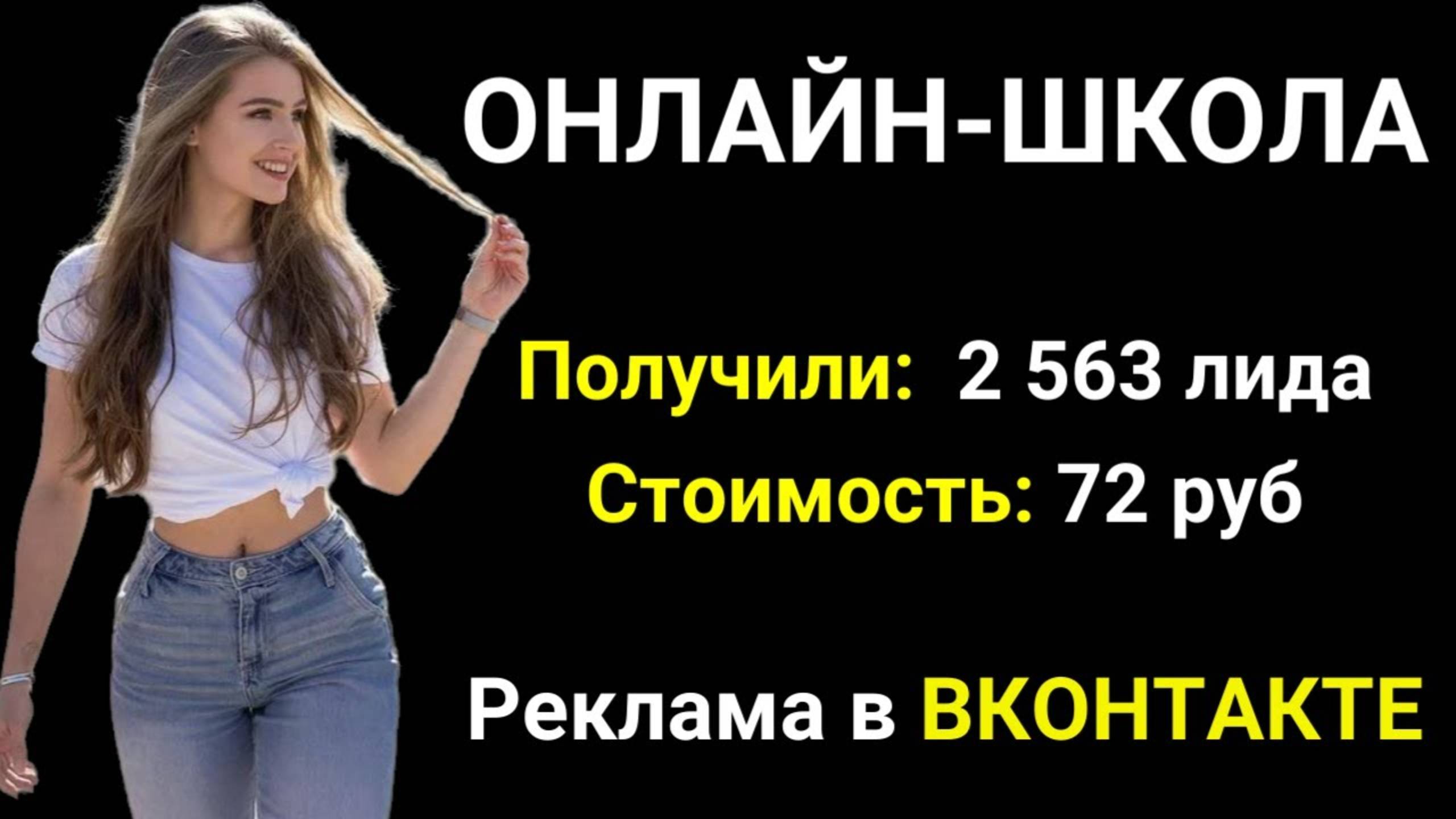 КЕЙС ПО ИНФОБИЗНЕСУ. ОНЛАЙН-ШКОЛА получила 2563 лида в воронку по 72 руб через таргет ВКонтакте