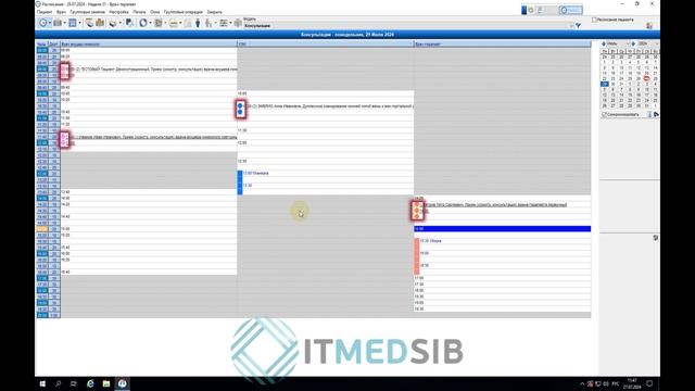 Краткий обзор интерфейса расписания в МИС Медиалог