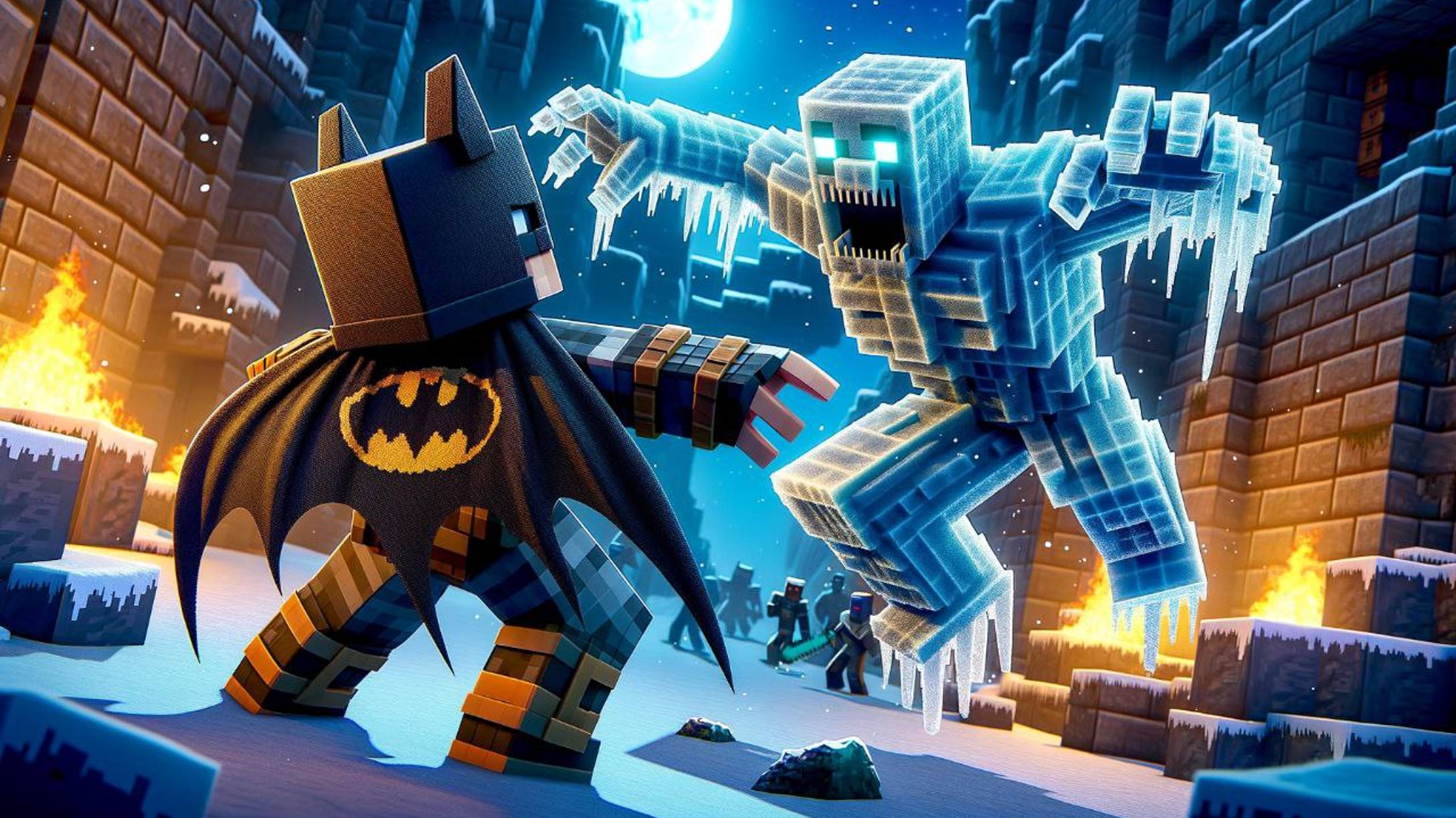 Майнкрафт,но я стал бэтменом, борьба против мистера Фриза