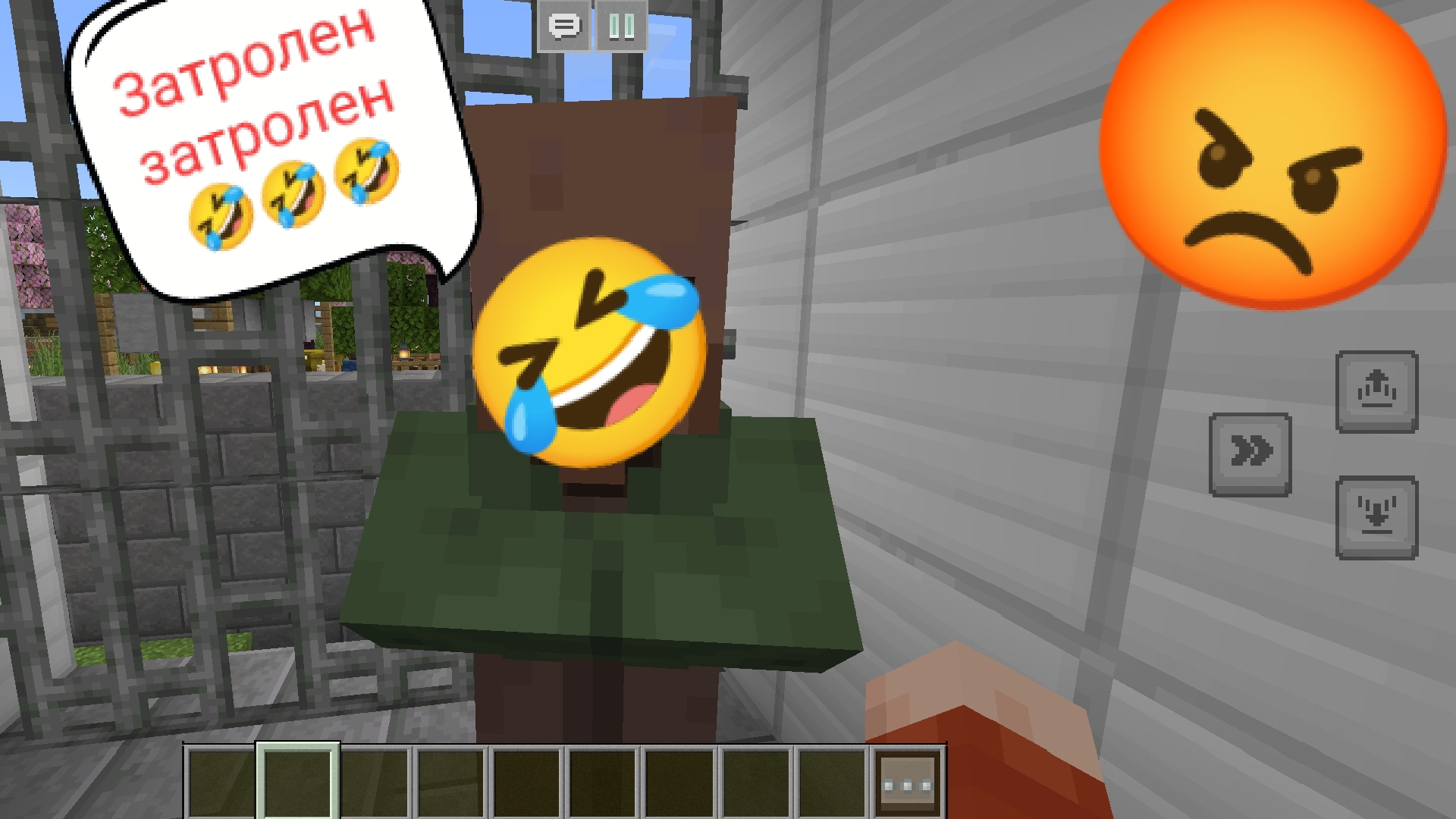Как затролил меня житель в Майнкрафт