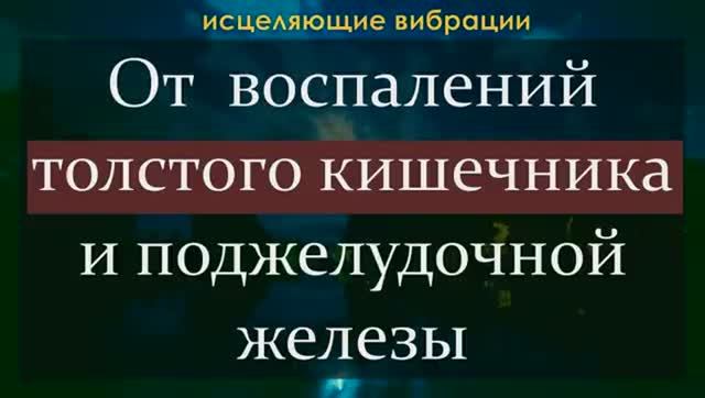 УБРАТЬ ВОСПАЛЕНИЕ ТОЛСТОГО КИШЕЧНИКА И ПОДЖЕЛУДОЧНОЙ ЖЕЛЕЗЫ*ИСЦЕЛЕНИЕ ЗВУКОМ*ЧАСТОТЫ ШМИДТА