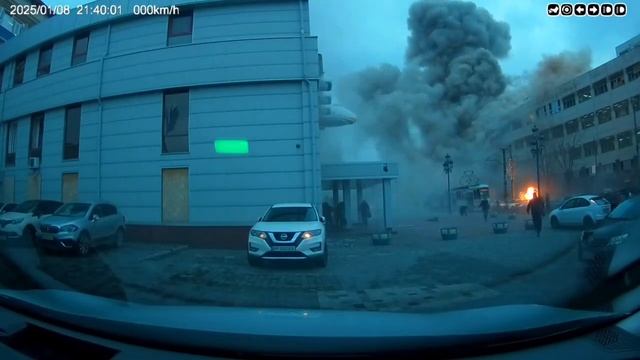 Кадры  удара по заводу Мотор Сич 8 января 2025 года