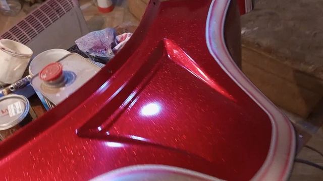 Покраска мотоцикла в дарк чери