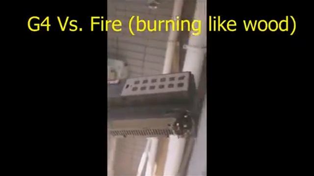 UL Standard anti flame safty test (G4 is completely burned)