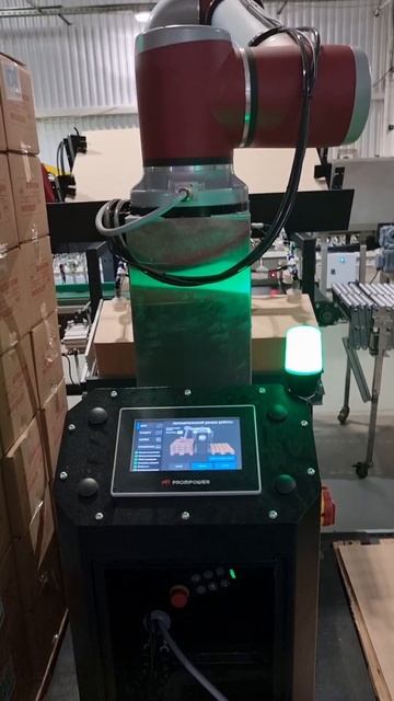 Паллетизация с помощью коллаборативного робота 16кг