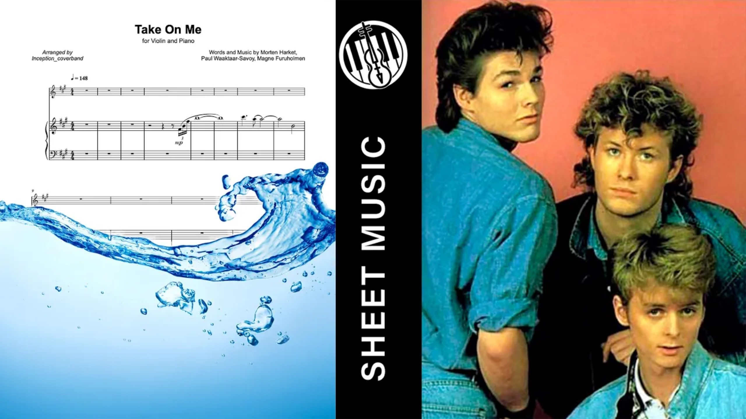 A-HA - Take on Me | Ноты для Скрипки и Фортепиано + Минус в подарок!