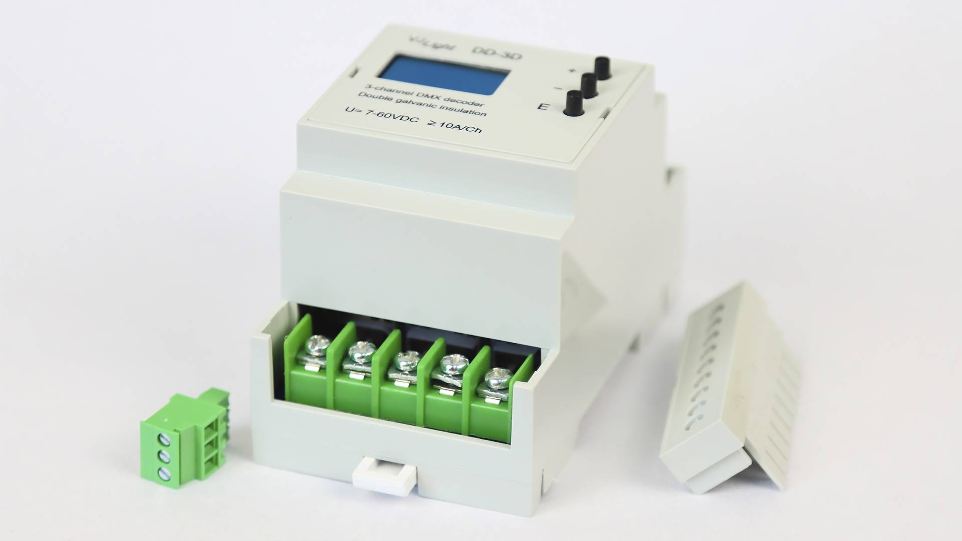 VJLight DD-3D - DMX декодер на DIN рейку 3 канала ШИМ (PWM) для светодиодов и светодиодных лент.