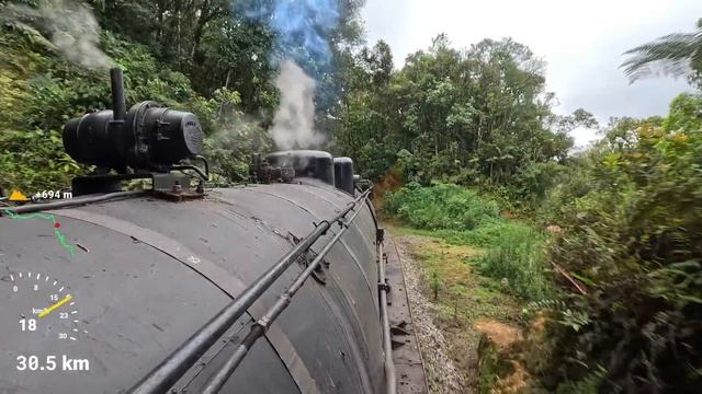 Паровоз "Мария Фумаса"! Из Корупа в Риу-Негринью (О-Трем-да-Серра-ду-Мар, Бразилия)! FHD 60fps