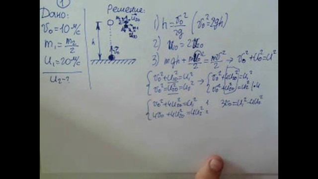 разбор задачи снаряд и осколки