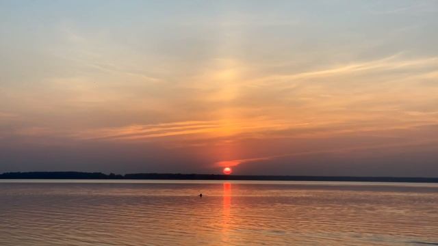 Закат на озере Курги