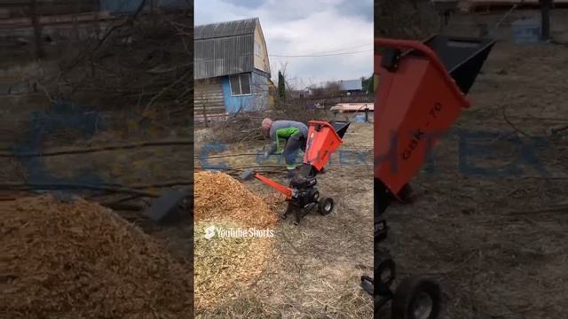 Садовый измельчитель веток GBK-70 в работе. РУБИТЕХ. Отзыв клиента из г. Серпухов