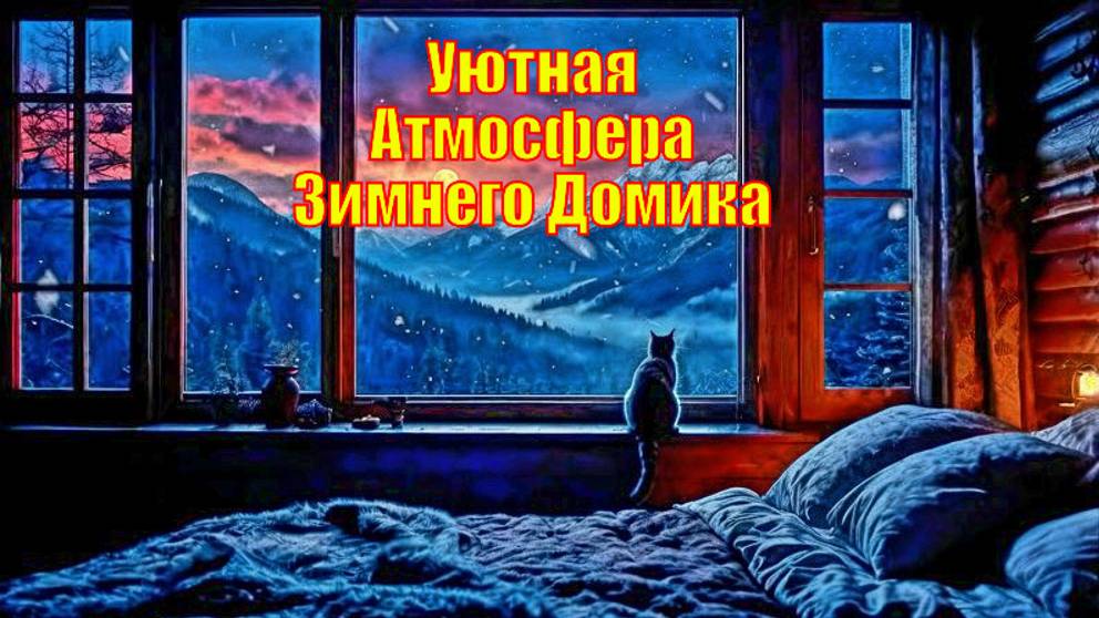 Уютная Атмосфера Зимнего Домика, Расслабляющее Мягкое Пианино С Котом Компаньоном