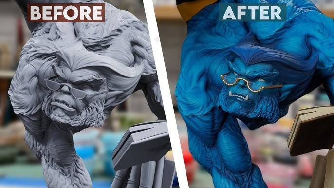 Раскрашиваем фигурку зверя Премиум-формата "Люди Икс"