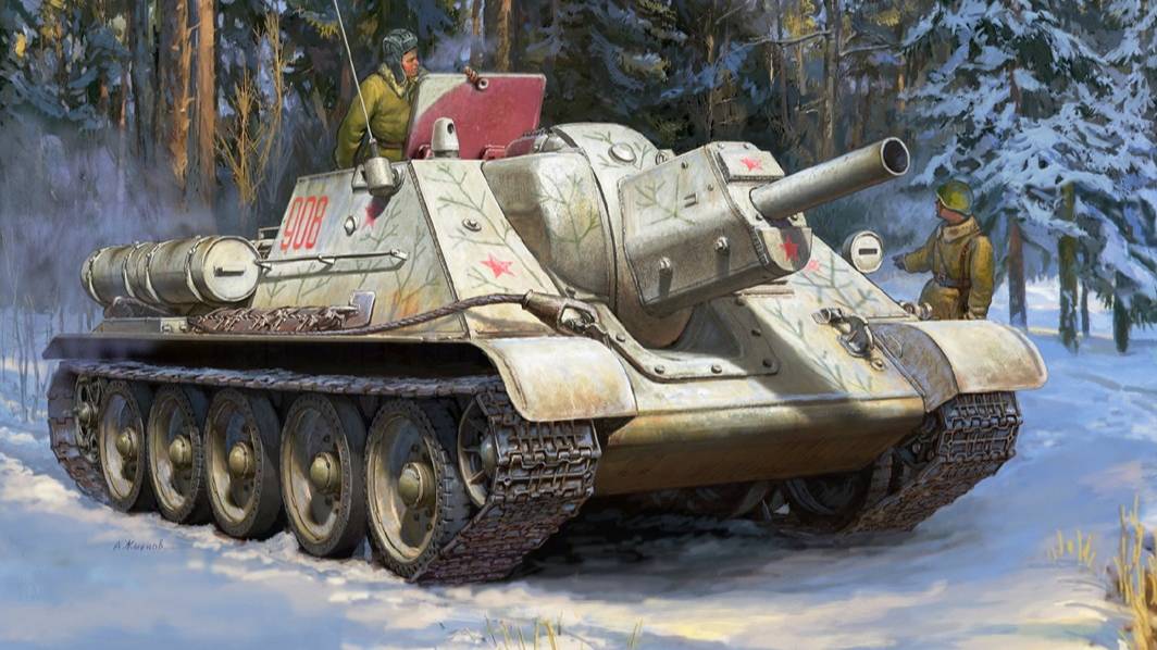 Советская самоходная артиллерийская установка СУ 122 (1/35). Обзор от 19.01.2022