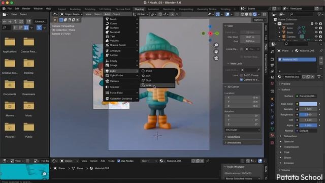 05 - Blender 2D to 3D - D Materials and Render