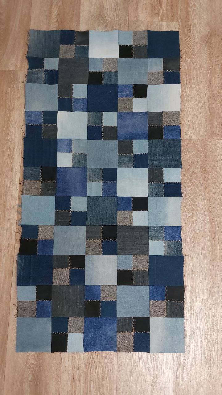 Что сшить из старых Джинс. Джинсовый проект - продолжение, сшила все полоски между собой 🥳