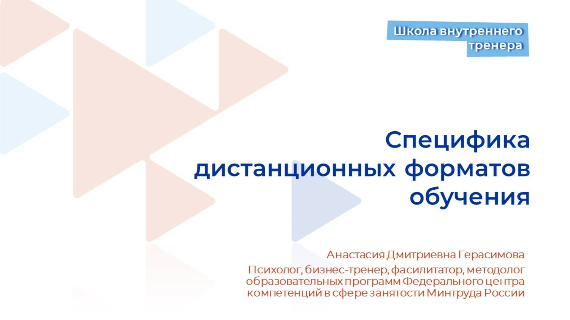 Видеолекция 19. Специфика дистанционных форматов