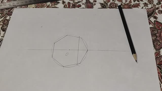 Деление окружности на 7 частей с помощью циркуля и линейки. Построение семиугольника
