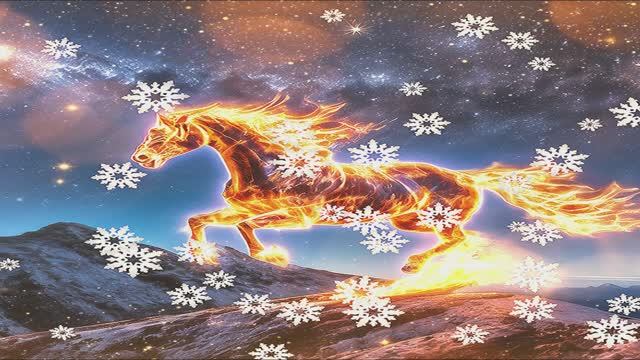 Красивое поздравление с Новым Годом 2026! 2026 год красной огненной лошади!