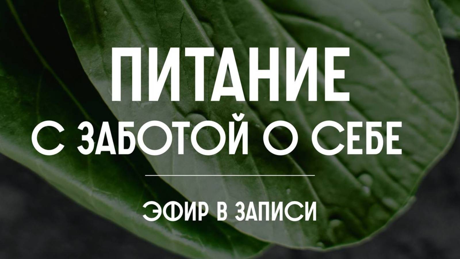 Питание с заботой о себе. Эфир в записи