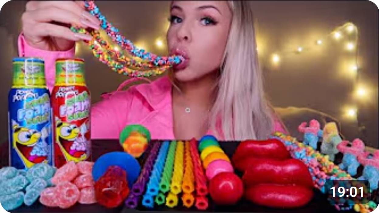 ASMR РАДУЖНЫЕ КОНФЕТЫ, КИСЛЫЕ ЛЕНИВЦЫ, РАДУЖНЫЕ TWIZZLERS, ВЕРЕВКА ДЛЯ БОТАНИКОВ, ВОСКОВЫЕ ГУБЫ, КИС