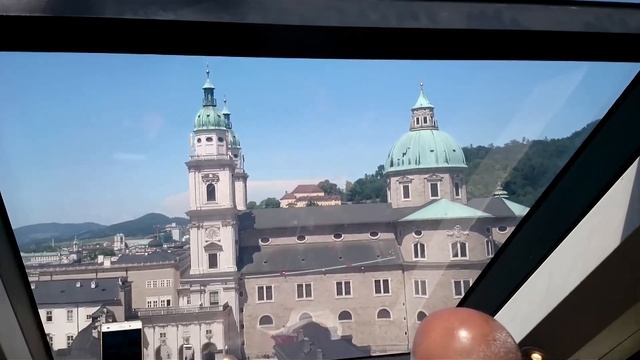 A beautiful view from mountain lift in Salsburg, Austria