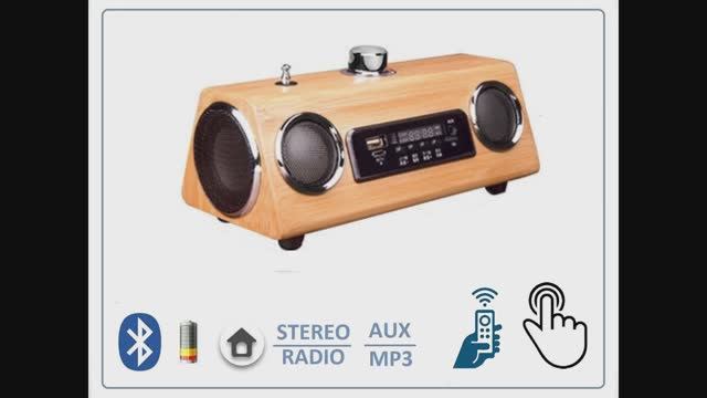 DE/CZ-S33 Bluetooth колонка СТЕРЕО, радио FM, с аккумулятором, + пульт управления