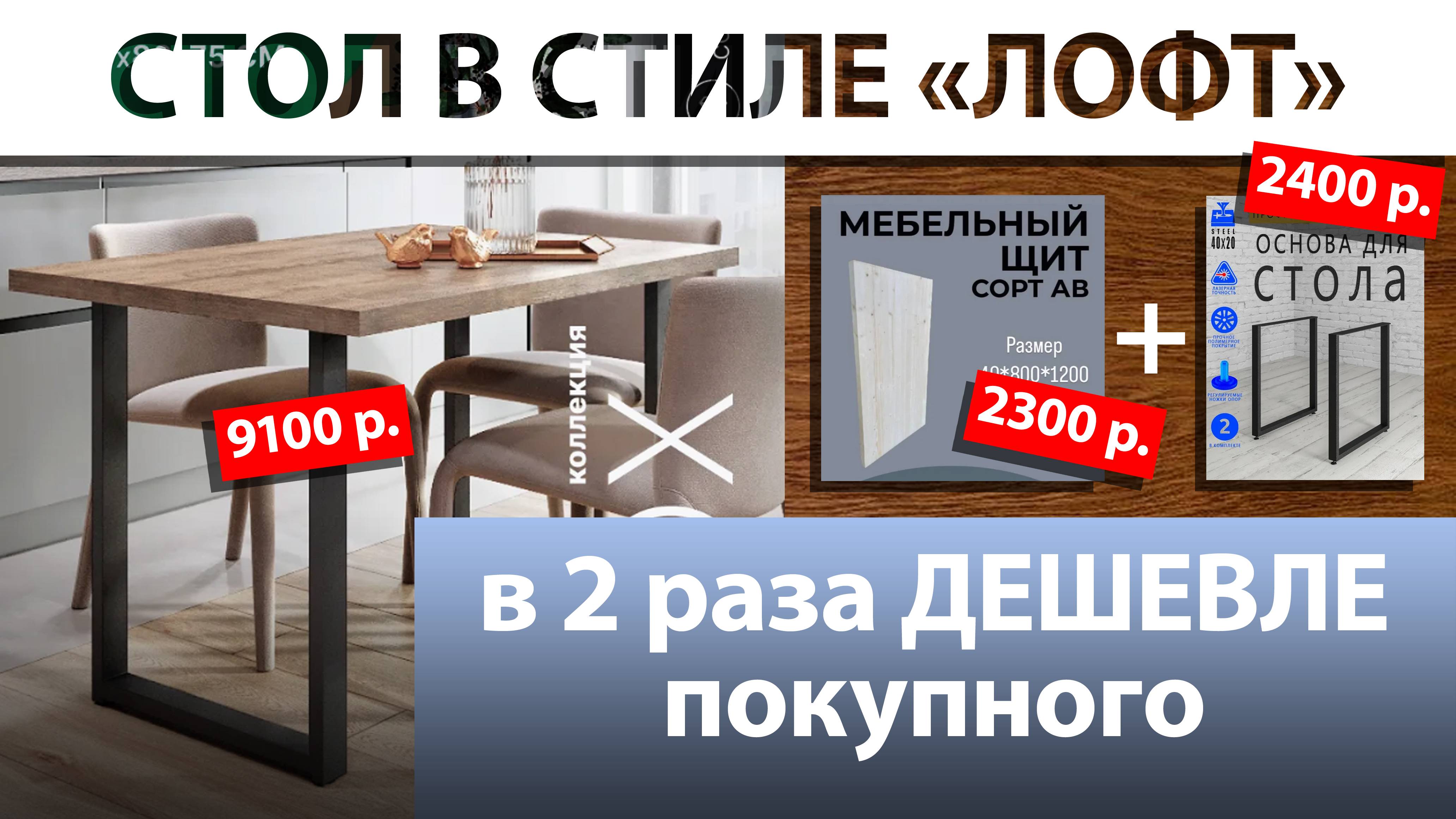Стол в стиле лофт из деталей с маркетплейсов в два раза дешевле готового аналога