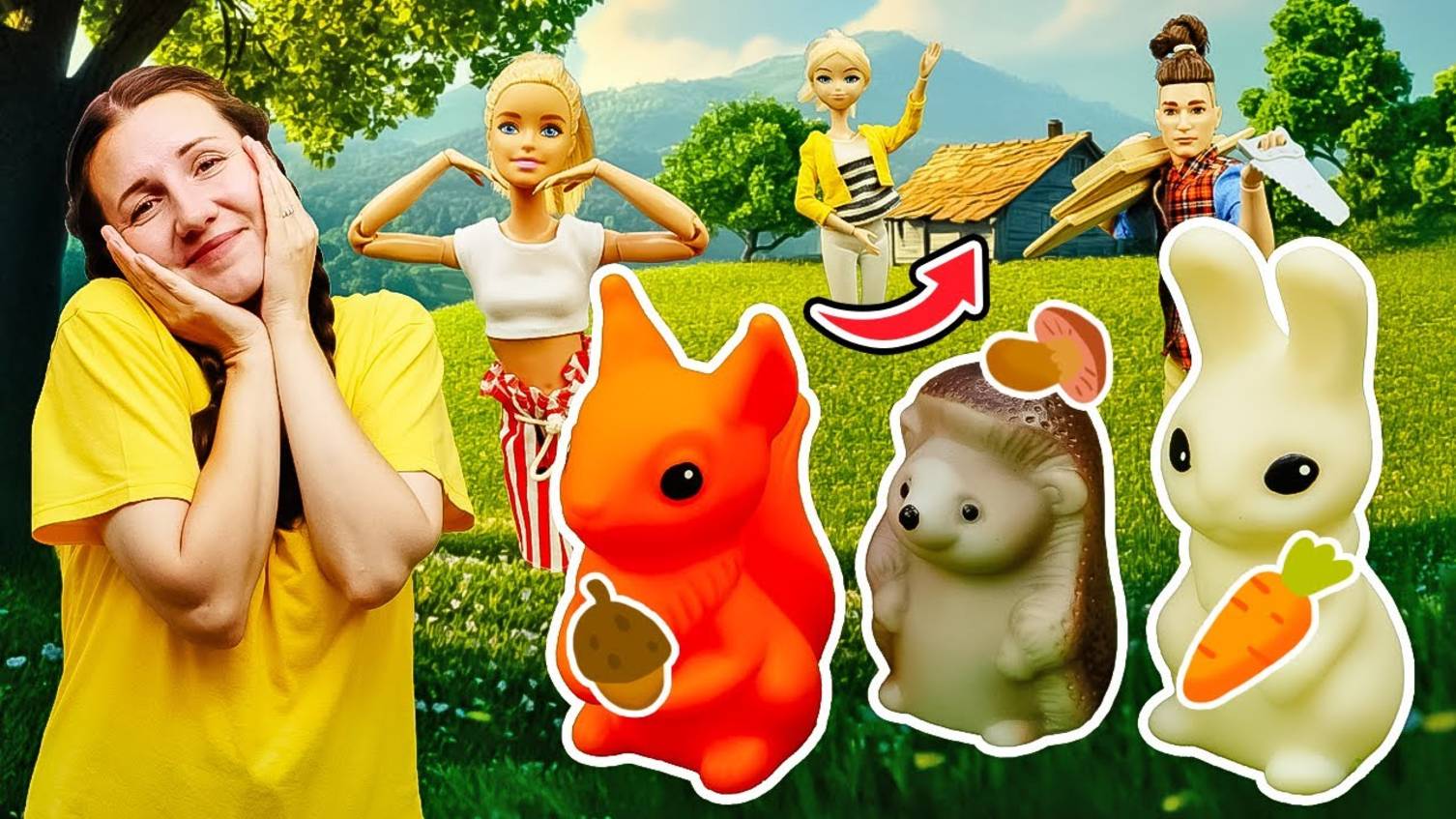 Я не хочу в школу – Куклы Барби заботятся о лесных животных 🐄