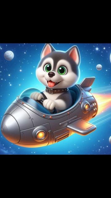 щенок Хаски в космосе