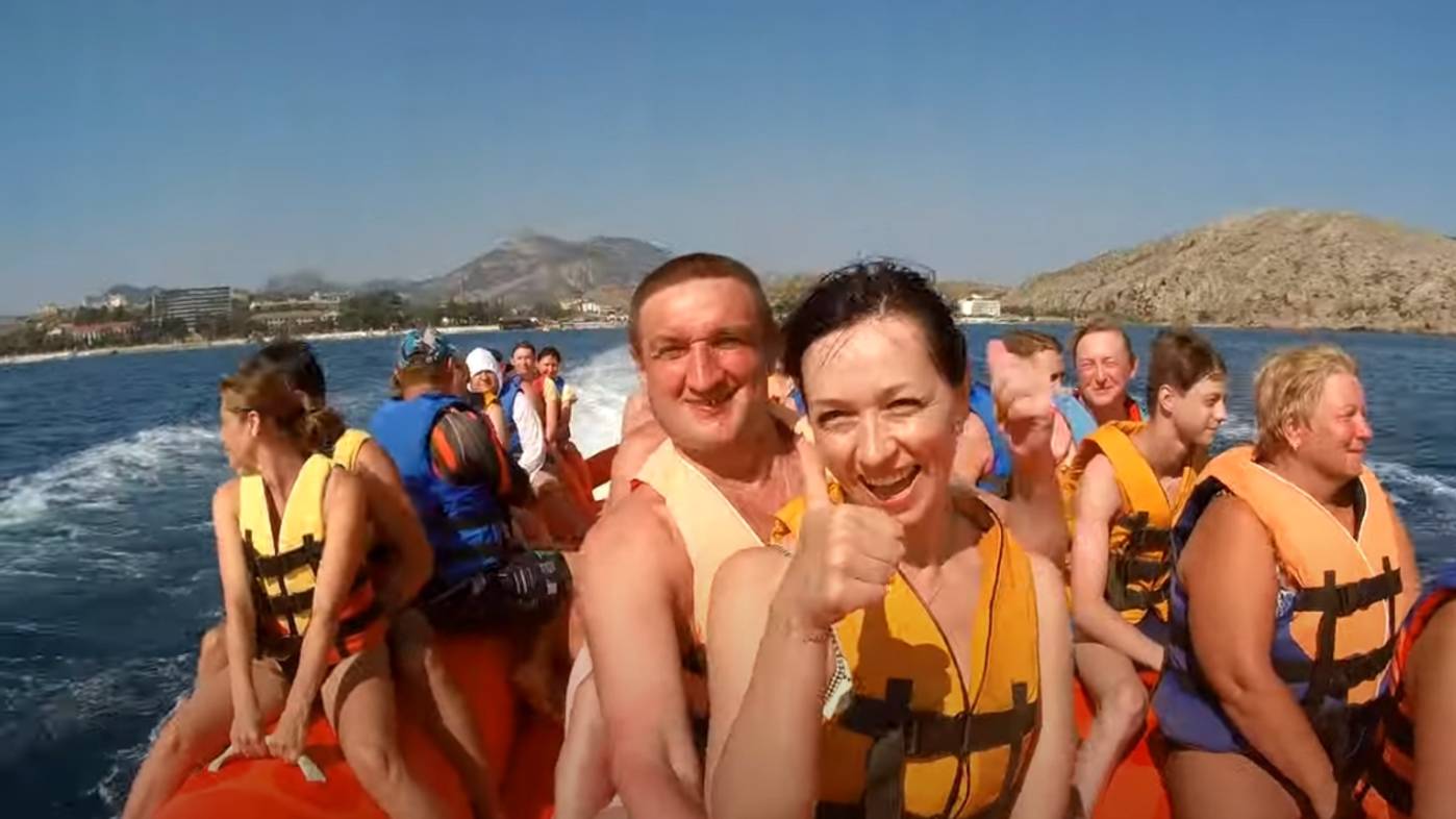 Катание на банане в Судаке | Стая дельфинов в Судаке  | Черное море | дельфины