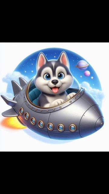 щенок Хаски в космосе